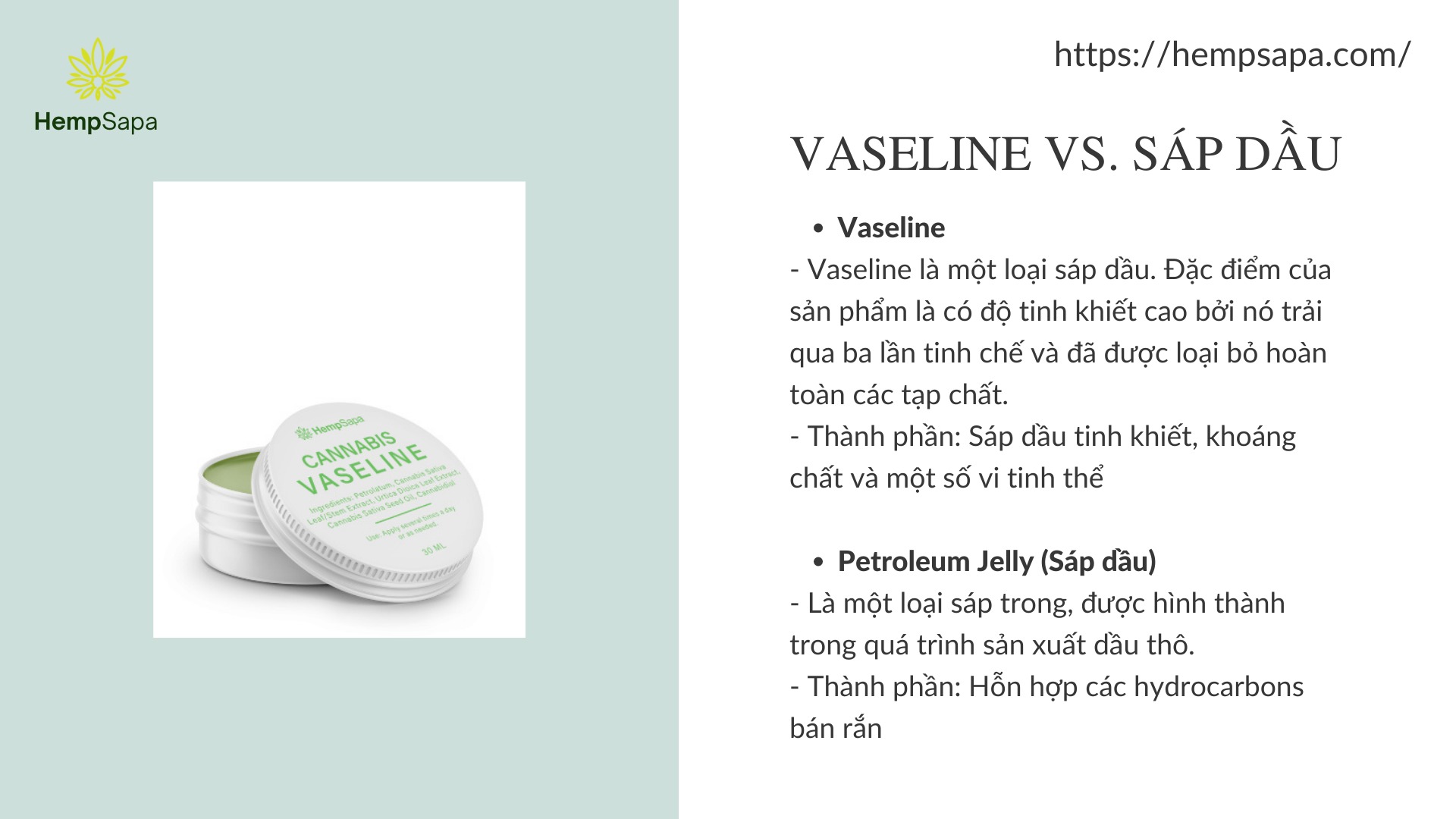 VASELINE VS. SÁP DẦU (PETROLEUM JELLY)